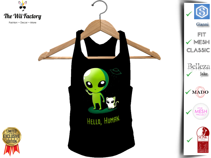 Second Life Marketplace - :TWF: Zeus Tank Top Hello Human